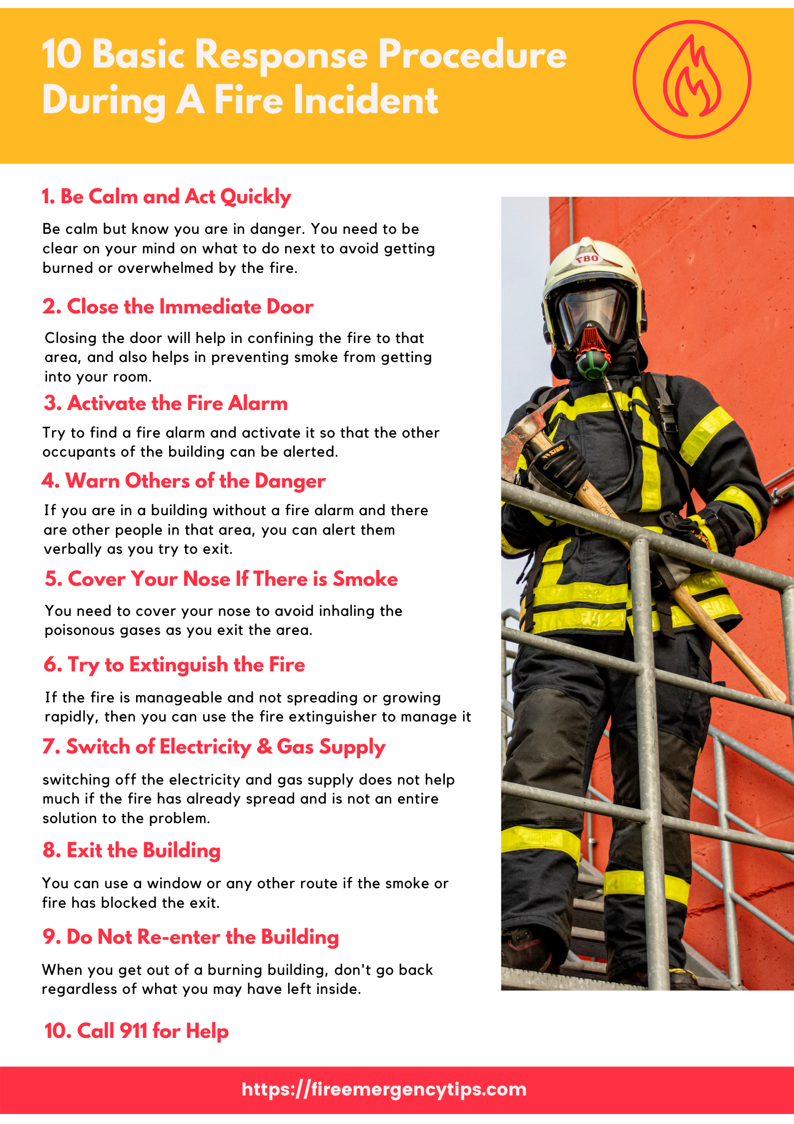 10 Basic Response Procedure During A Fire Incident - Fire Emergency Tips